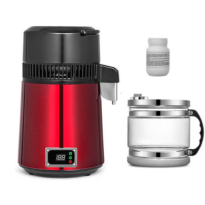 Distilator Apa, 4L, 1 L/H, 750W, Plastic, Rosu Vin - eMAG.ro