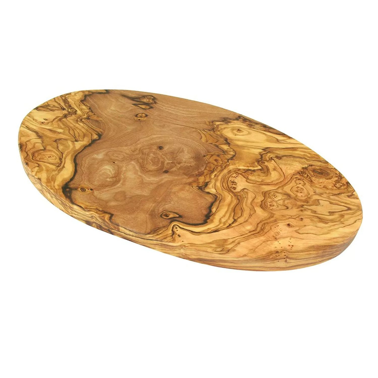 Tocator din lemn de maslin, forma ovala, lungime 30cm - eMAG.ro