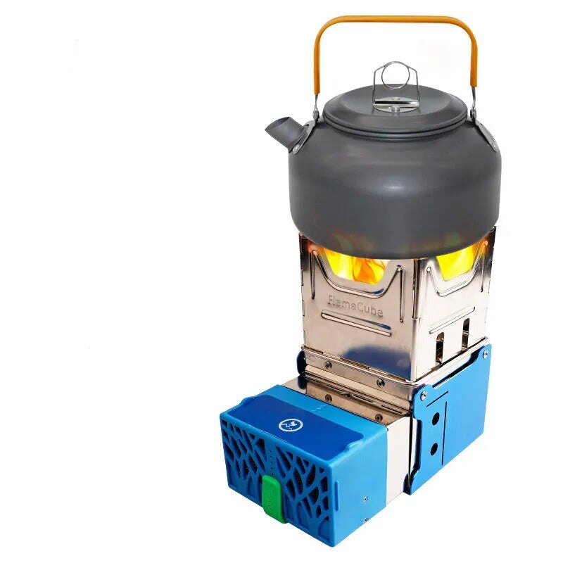 Soba de camping, metal, pliabila, manuala, albastra - eMAG.ro