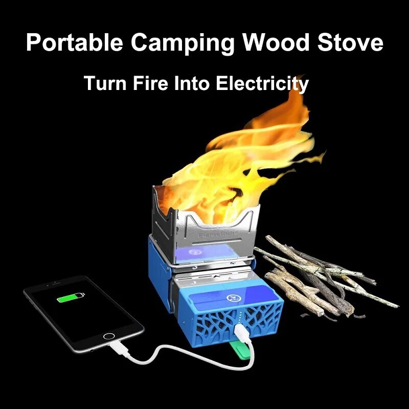 Soba de camping, metal, pliabila, manuala, albastra - eMAG.ro
