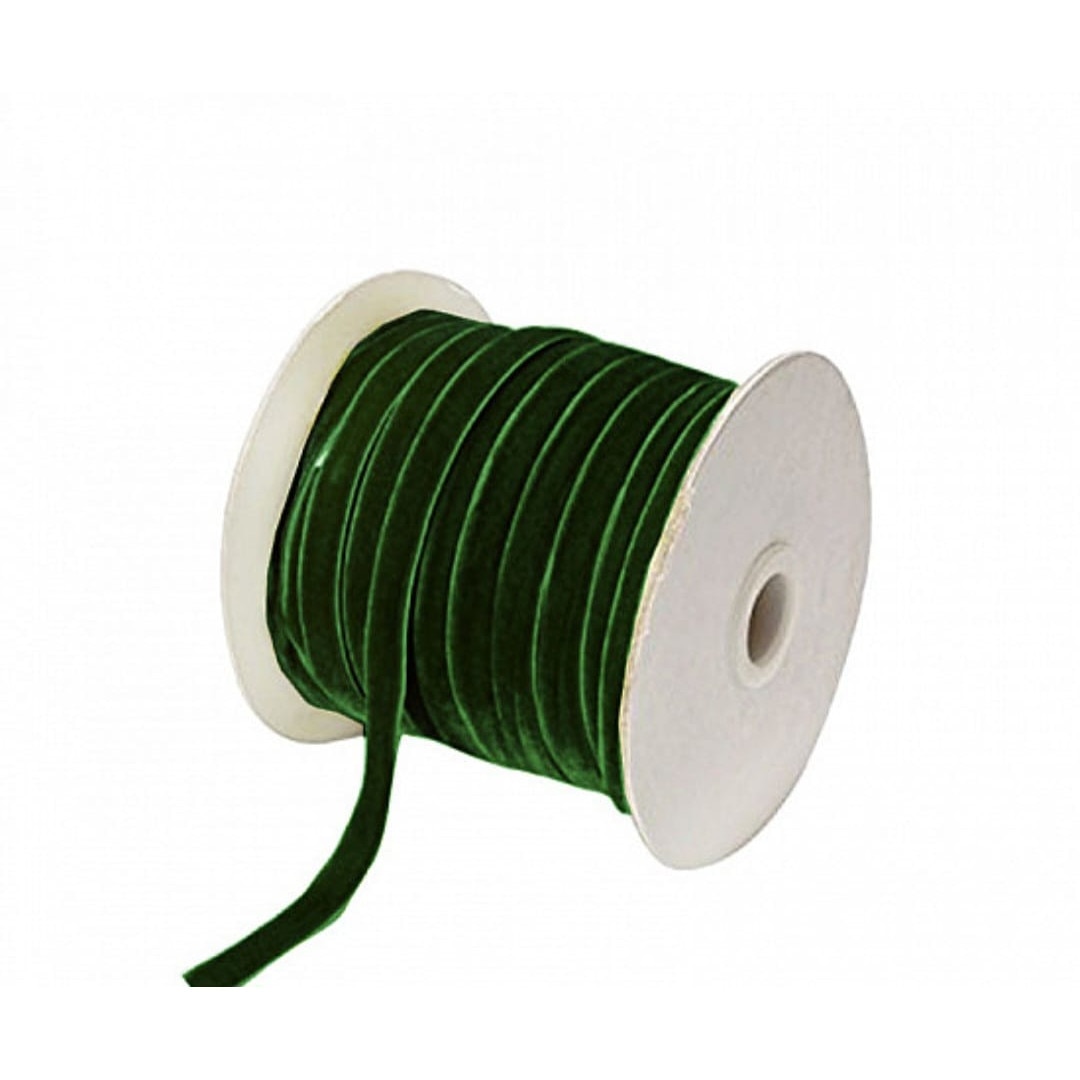 Panglica de catifea 10MM 40 M, Verde inchis - eMAG.ro