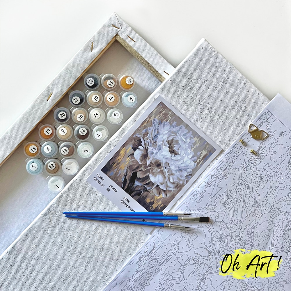 Pictura pe numere 40x50cm - Set complet cu panza numerotata, Tablou cu ...