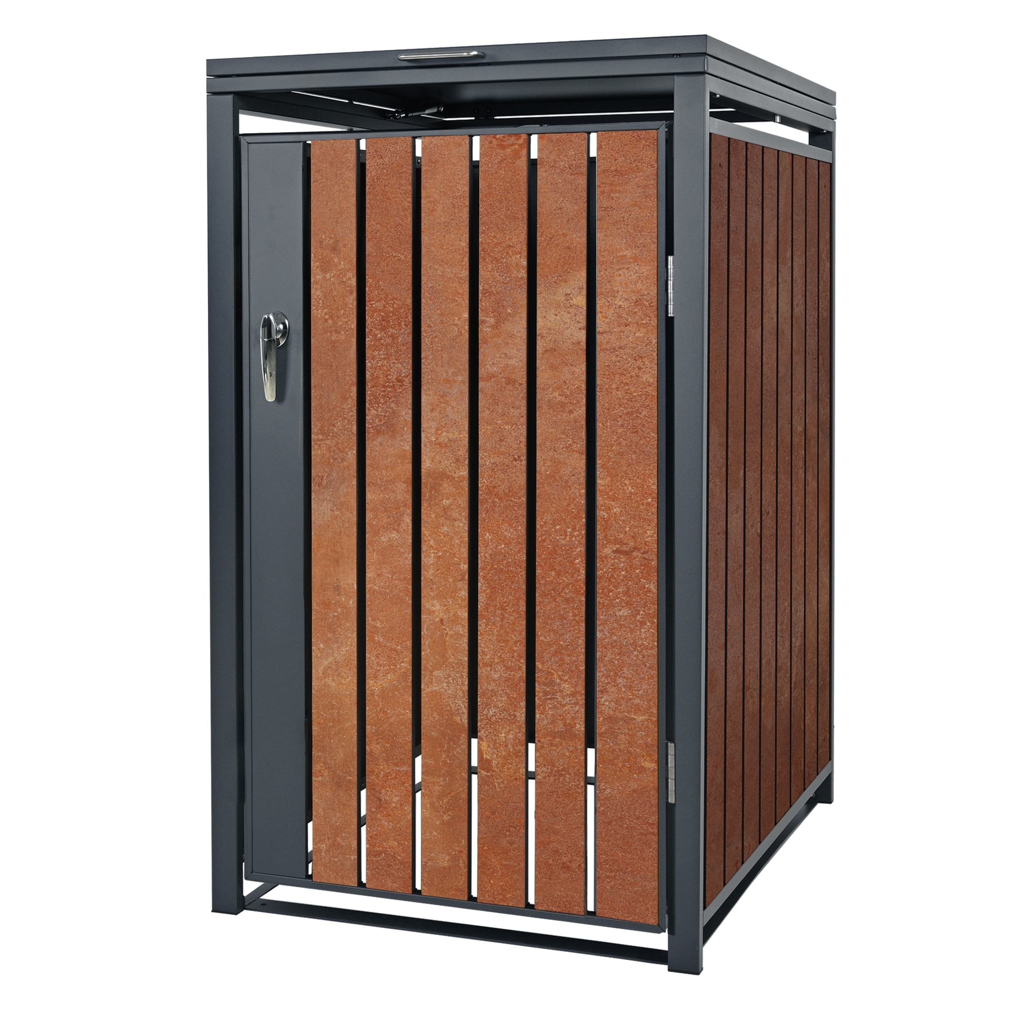 Cutie metalica de gunoi, ML-Design, antracit, 68 x 80 x 116, 3 cm, otel ...