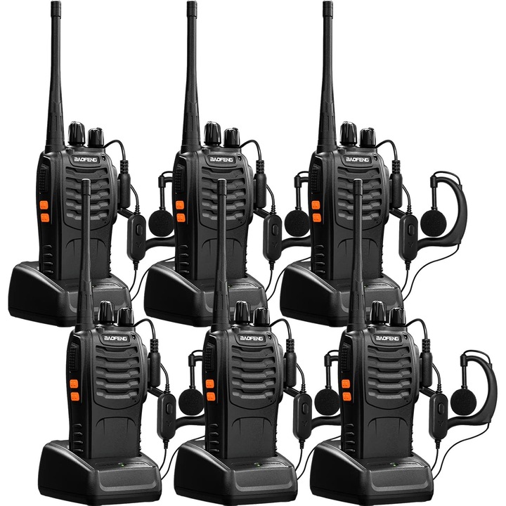 Set 6x statii radio portabile BF-888S, MOSMAOO®, Walkie Talkie ...