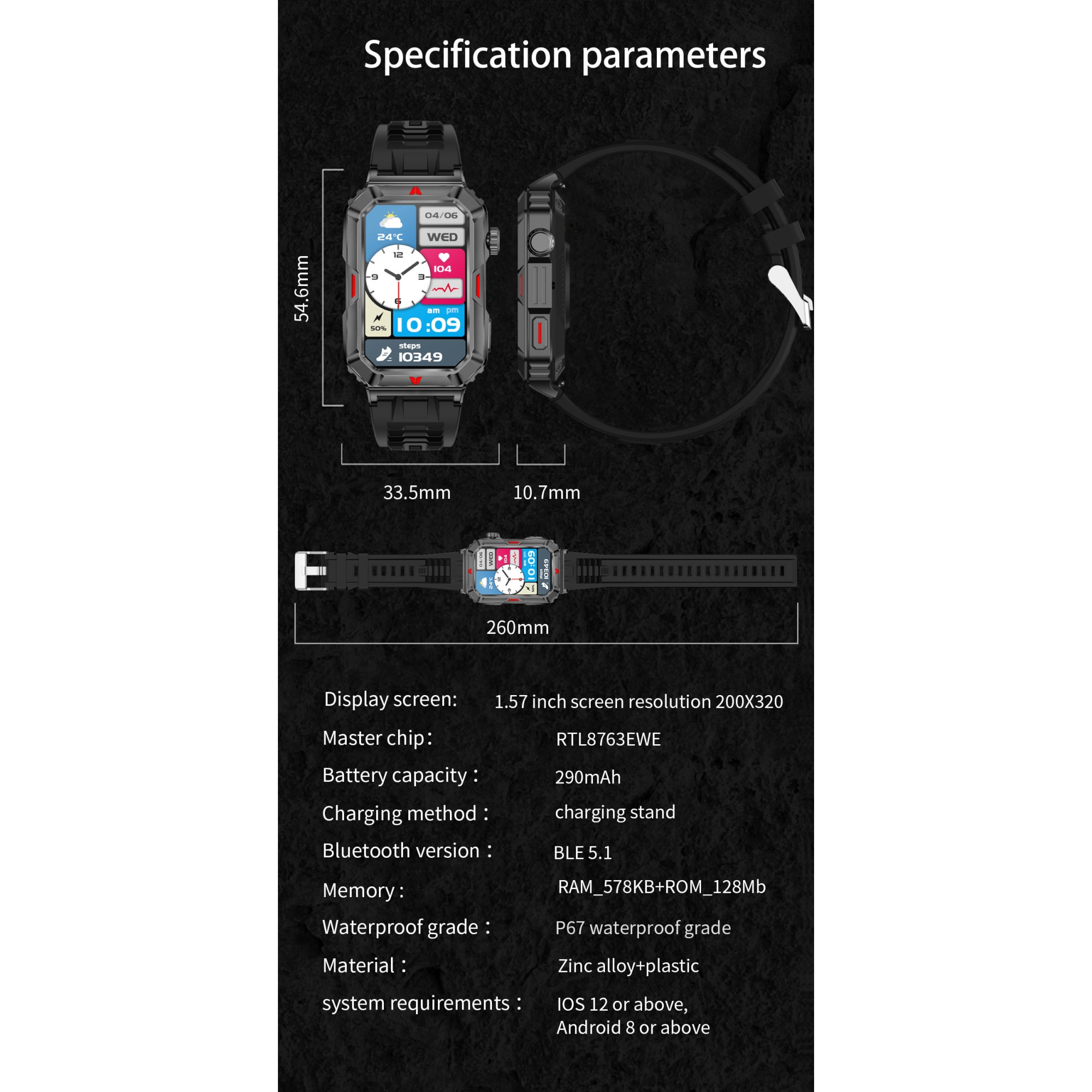 Ceas SmartWatch Dinamic Evolution idealSTORE, Ecran LCD color 1, 57 ...