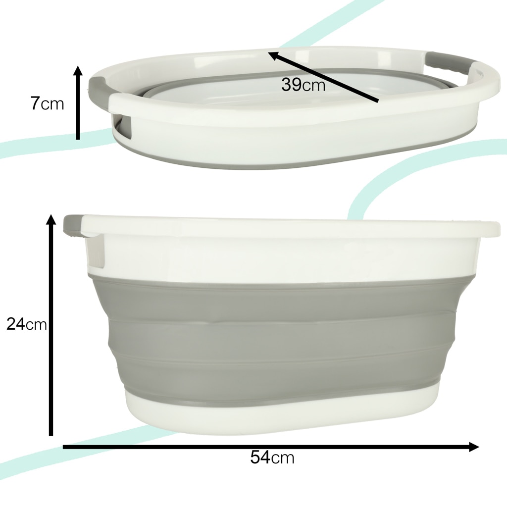 Lighean pliabil pentru rufe din silicon, cu manere, 25 L, 54x39x24 cm ...