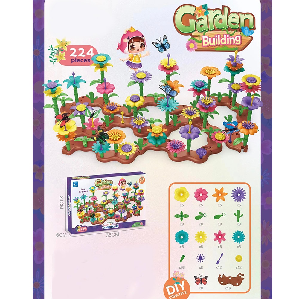 Építő szett Chippo Build a Garden 232024, 224 rész, 35x24cm - eMAG.hu