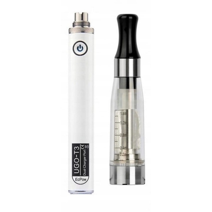 Baterie vape, UGO-T3, 1300mAh, Alb - eMAG.ro