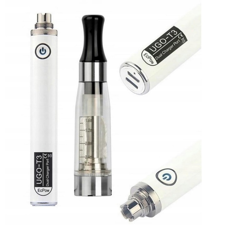 Baterie vape, UGO-T3, 1300mAh, Alb - eMAG.ro