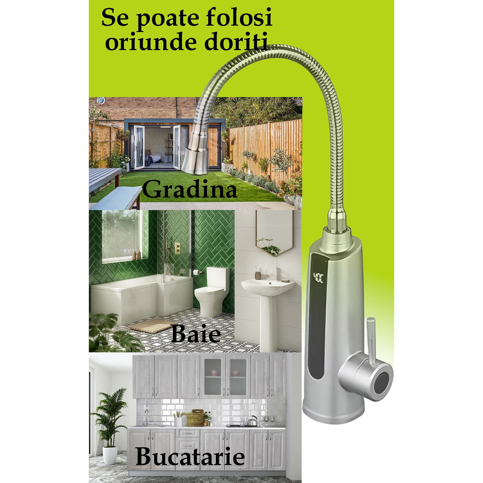 Robinet Instant apa calda, Incalzire instantanee, Apa calda si rece in ...
