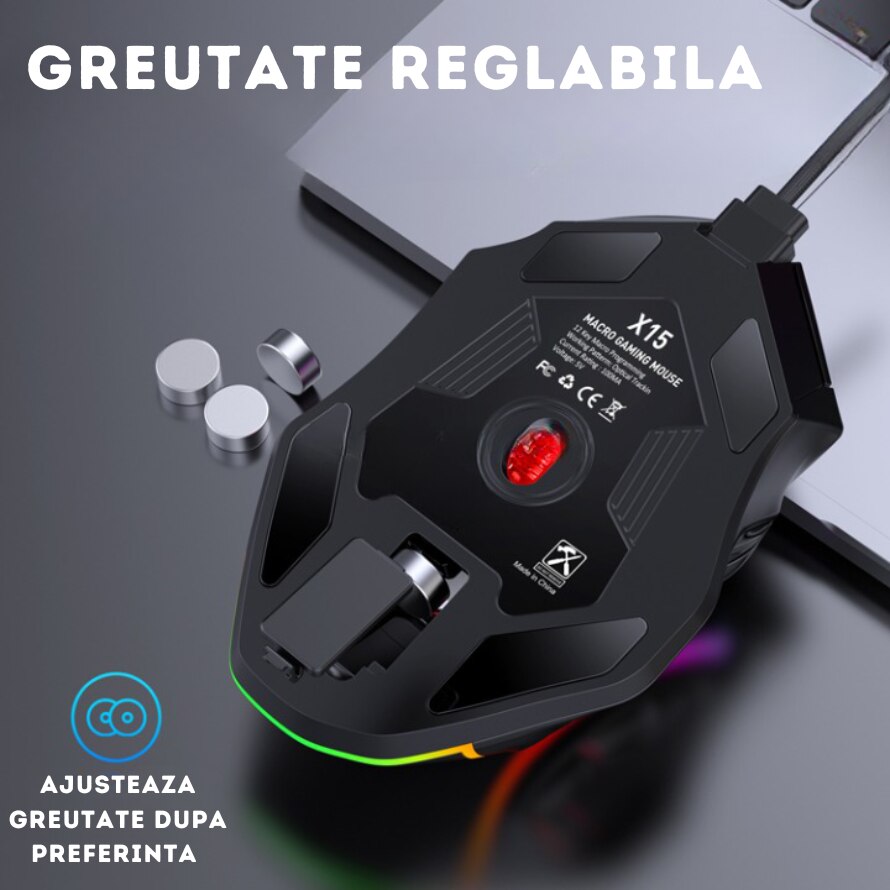 Mouse Profesional RGBZ, pentru Gaming & Office NETSTAT®, 1000-12k Dpi 6 ...