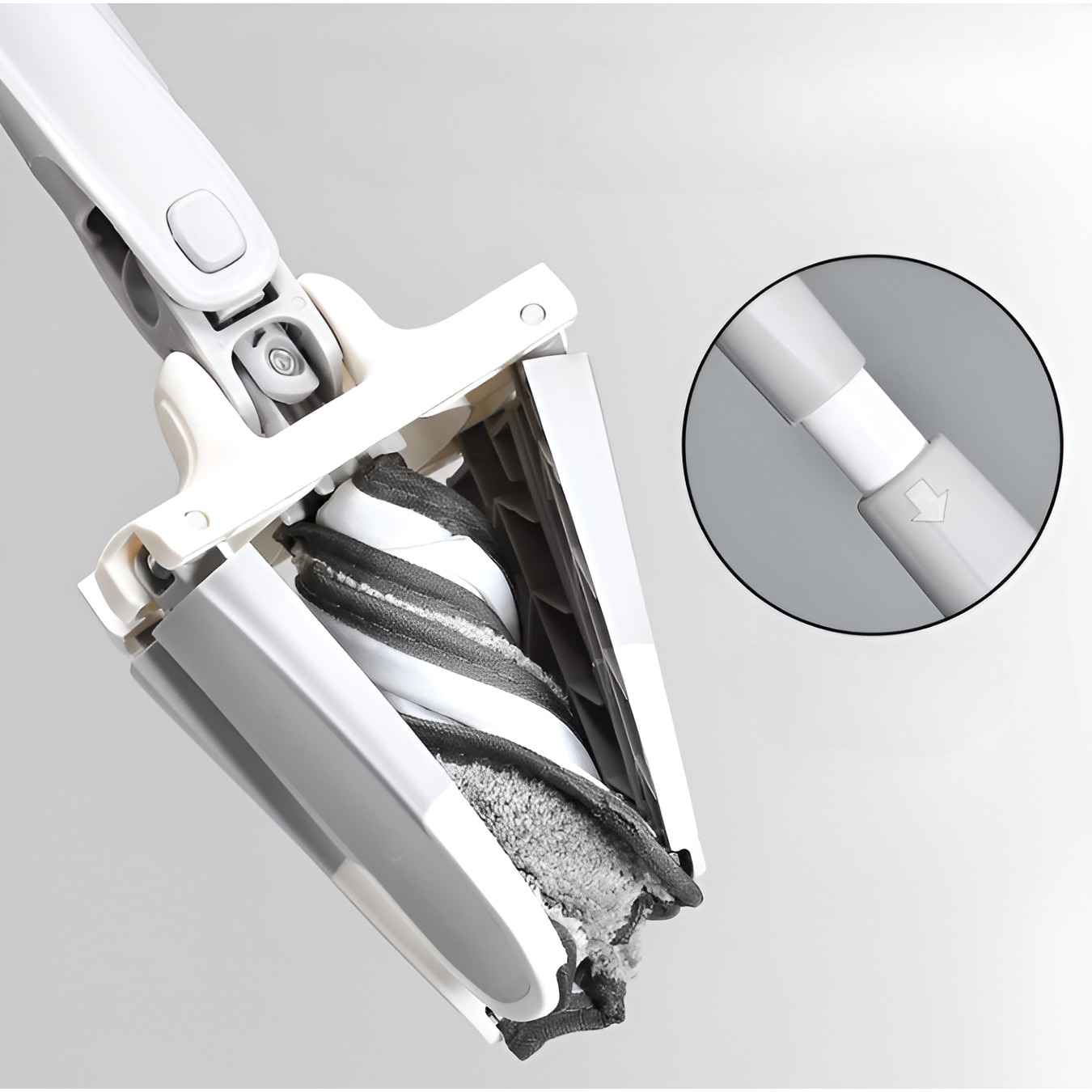 Mop cu Burete din Fibre cu Stoarcere, Tip X, Mop Plat, Gri, E-manor ...