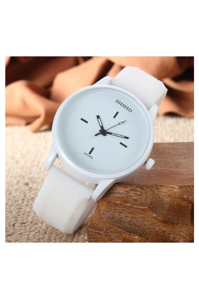 Ceas pentru barbati Byron din silicon cu cadran alb si curea alba din ...