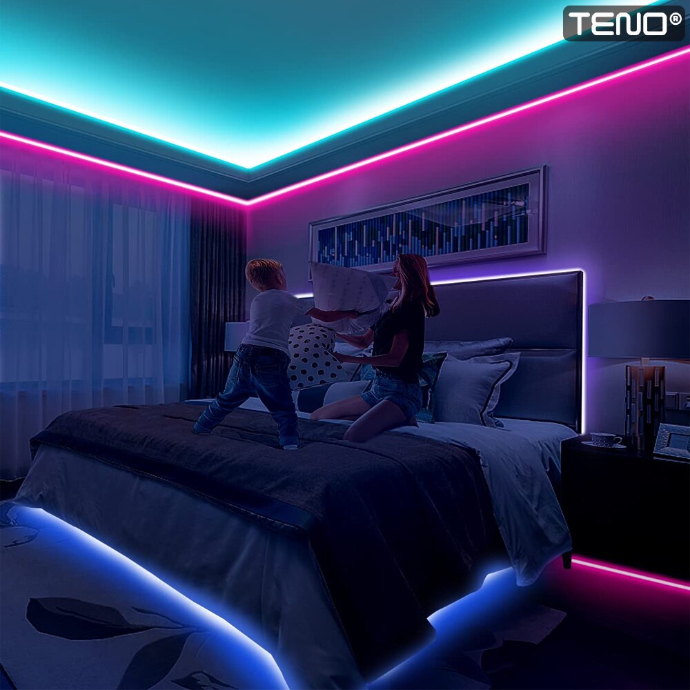 Kit Banda Led Rgb Teno® Inteligenta Cu Intensitate De Lumina Si Culori