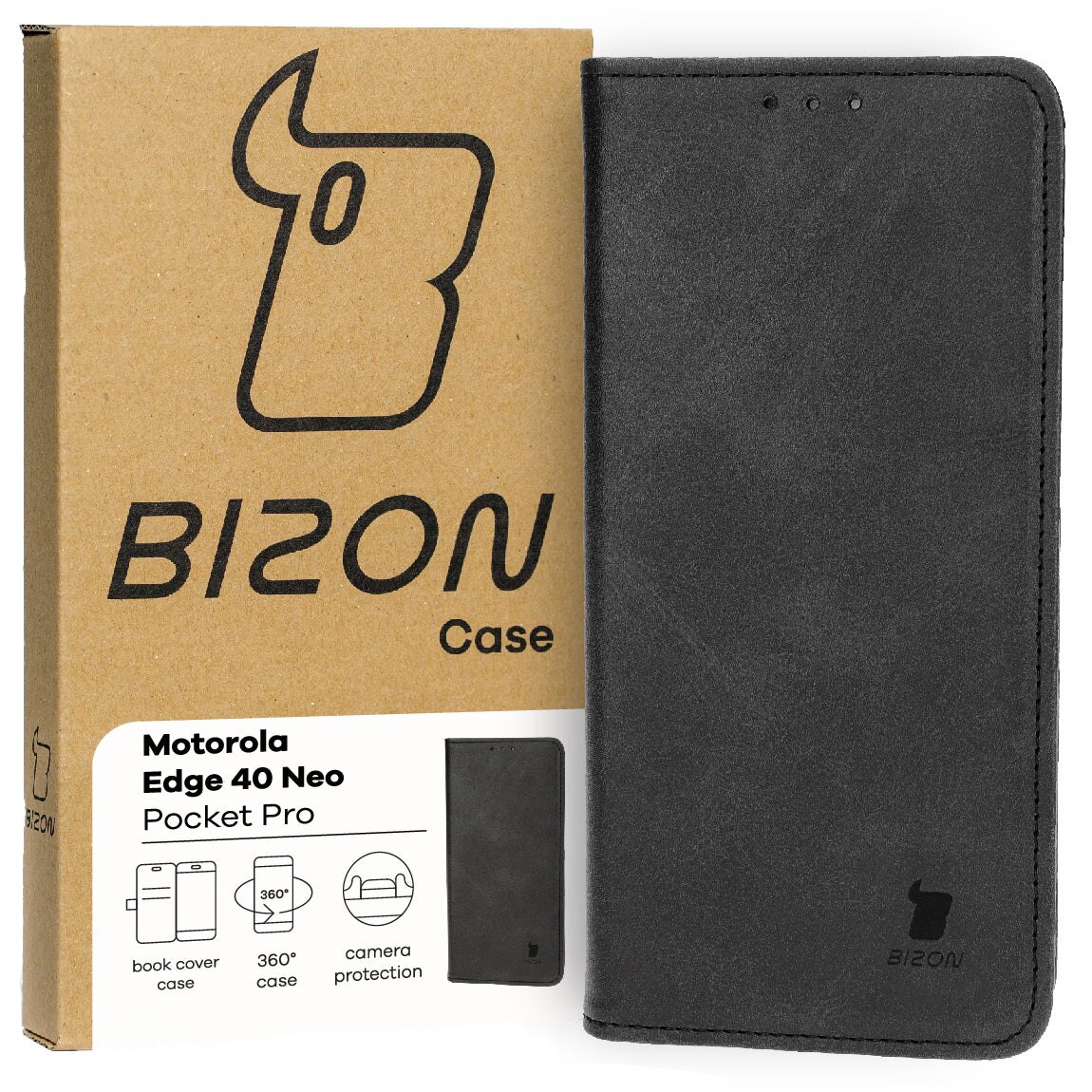 Husa portofel, Bizon, Piele ecologica, pentru Motorola Edge 40 Neo ...