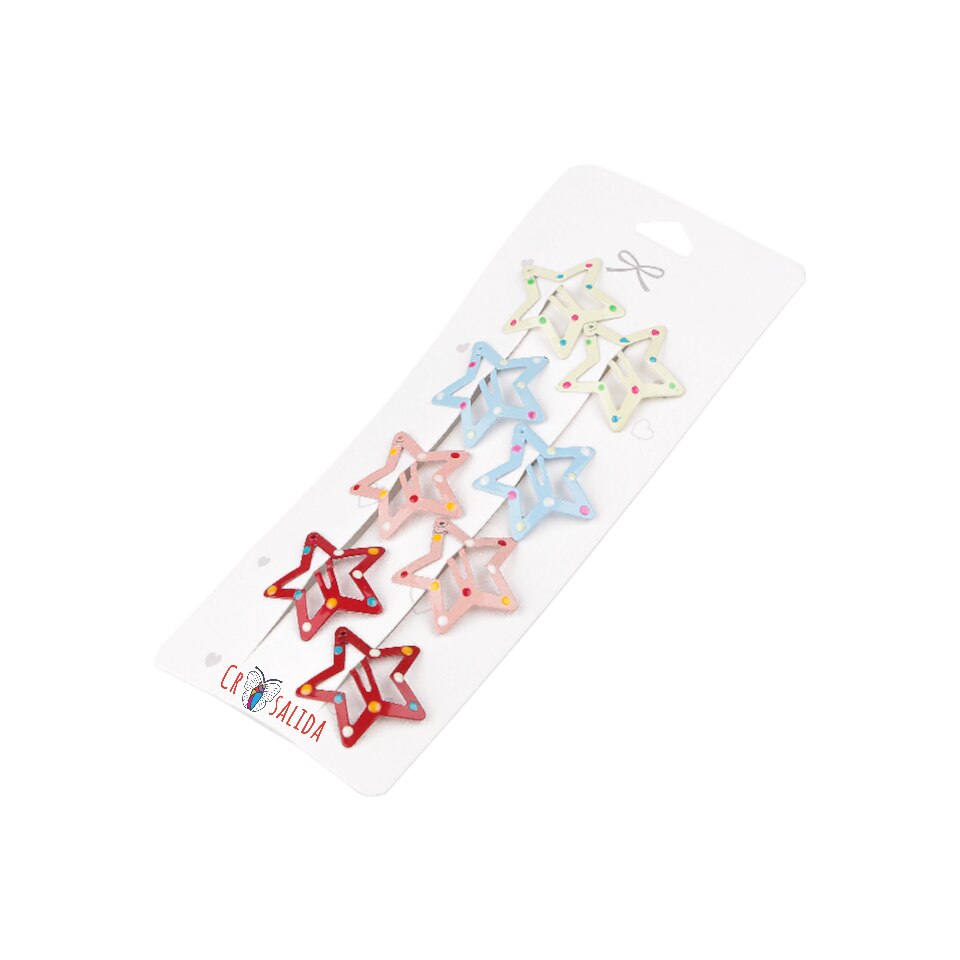 Set 8 agrafe pentru par, dimensiune 32 mm, Stelute colorate 3 - eMAG.ro