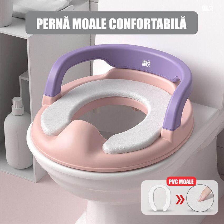 Reductor WC Copii cu Manere Linomag®, Portabil, Antiderapant, 1-8 ani ...