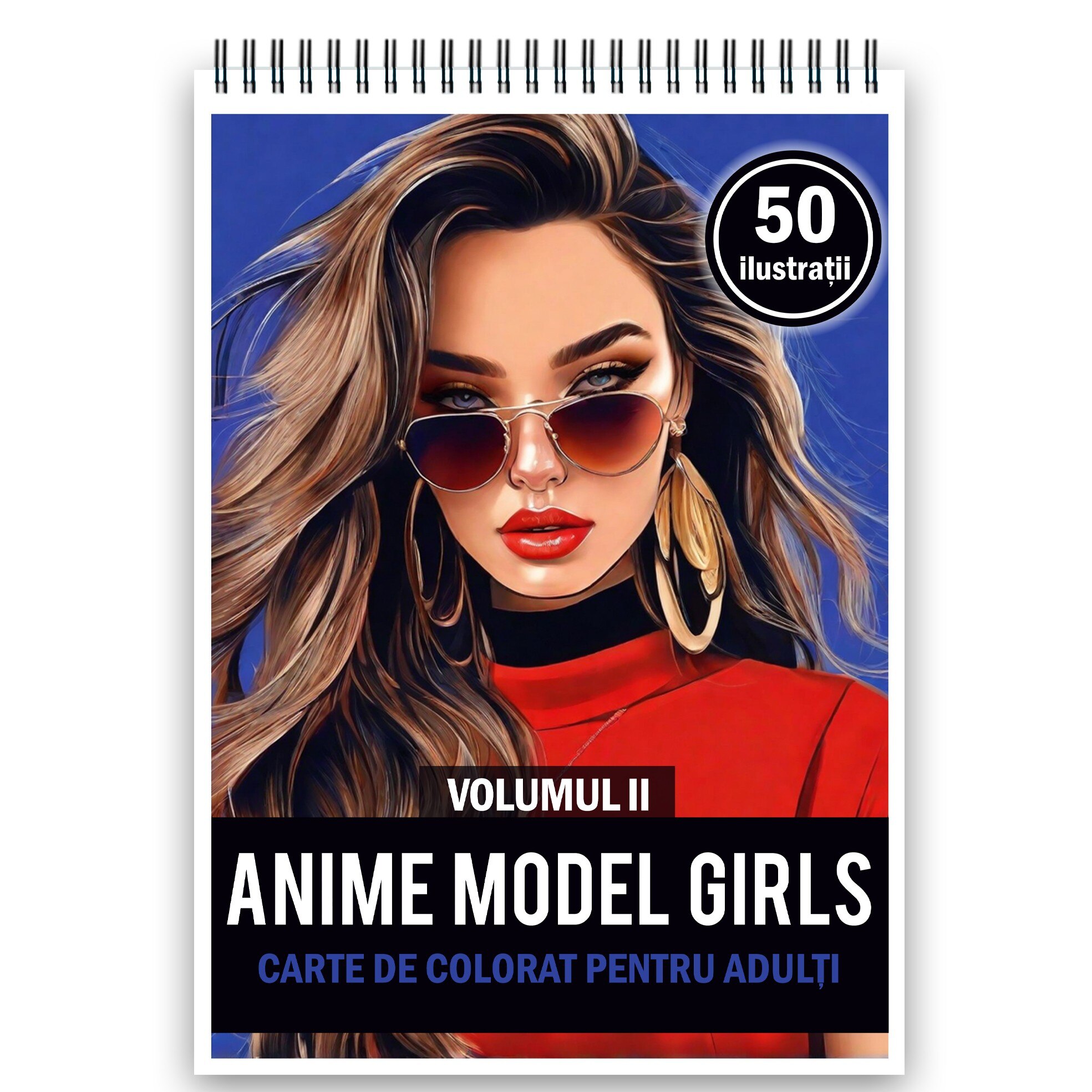 Carte de colorat, 50 de ilustratii, Anime Model Girls - Volumul I, 106 ...