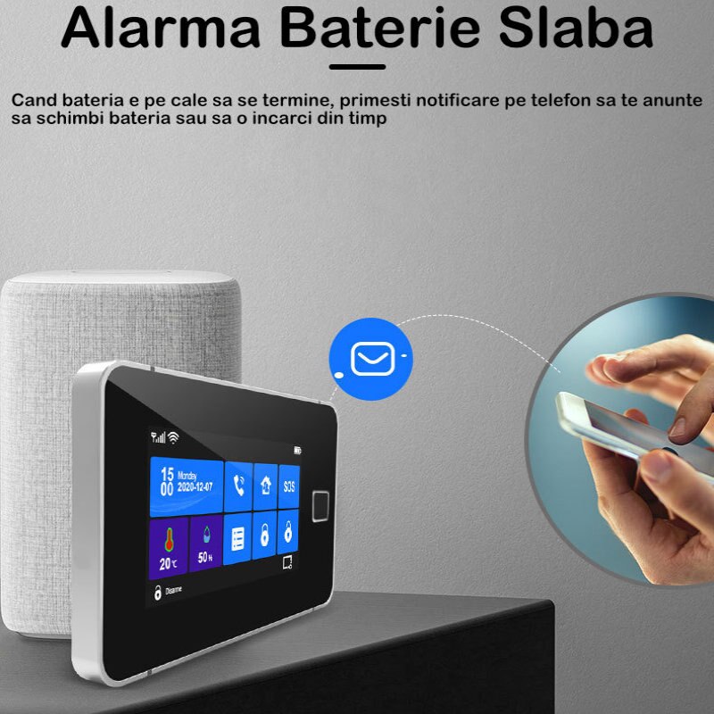 Sistem de alarma wireless IARMAC cu Amprenta, Wifi GSM, compatibil cu ...