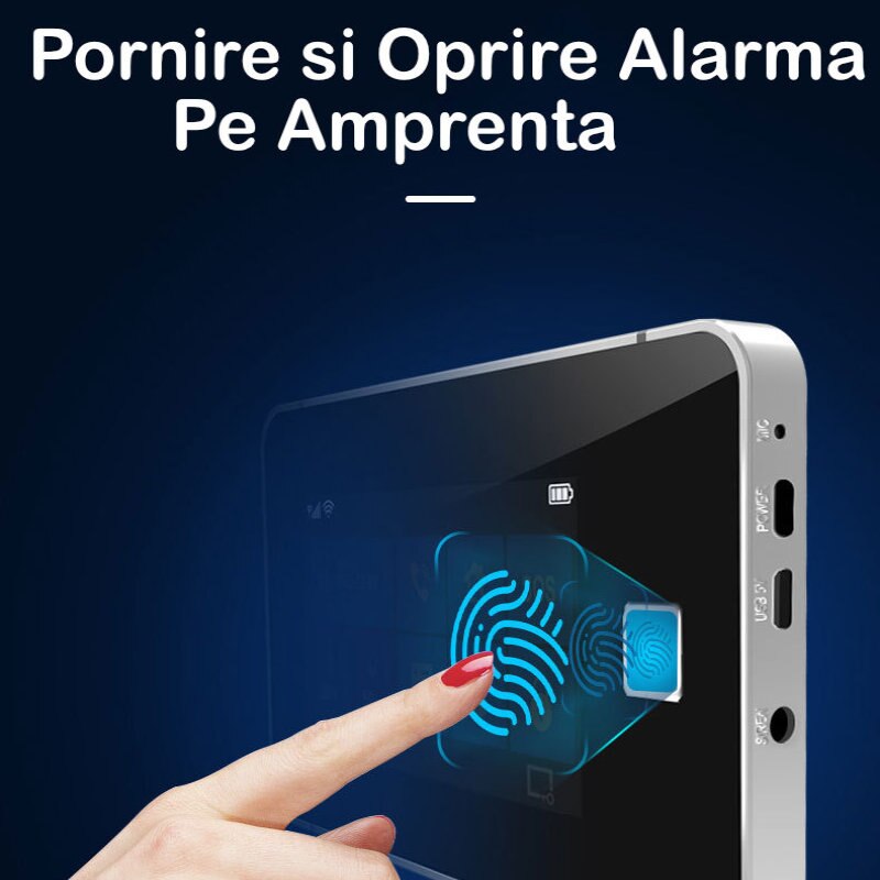 Sistem de alarma wireless IARMAC cu Amprenta, Wifi GSM, compatibil cu ...