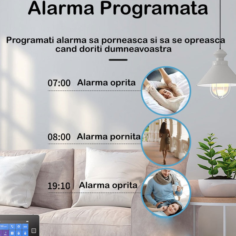 Sistem de alarma wireless IARMAC cu Amprenta, Wifi GSM, compatibil cu ...