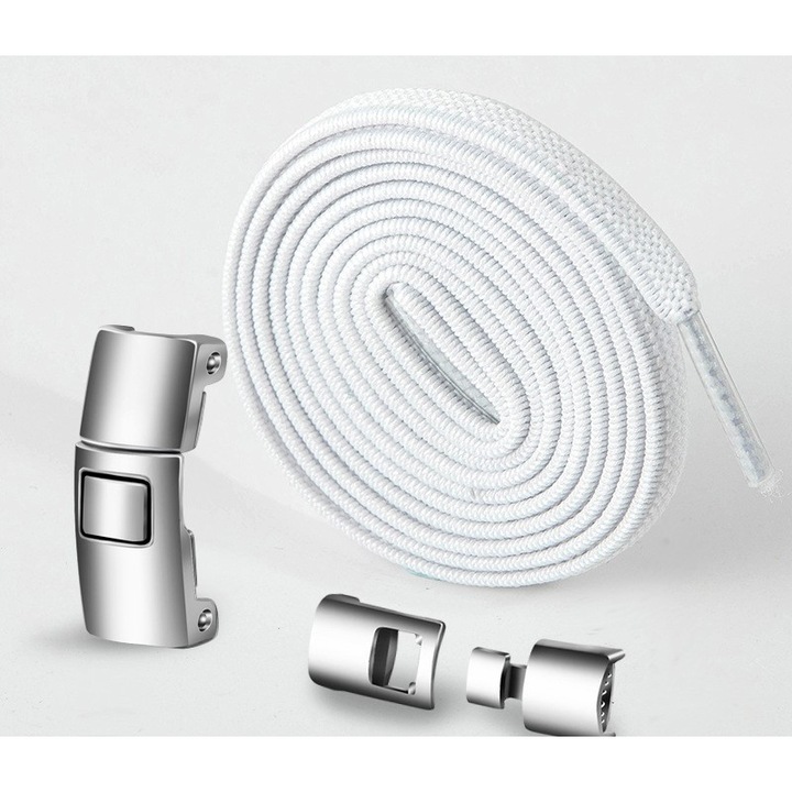 Sireturi elastice, cu sistem de inchidere NO-TIE, dreptunghiular cromat ...