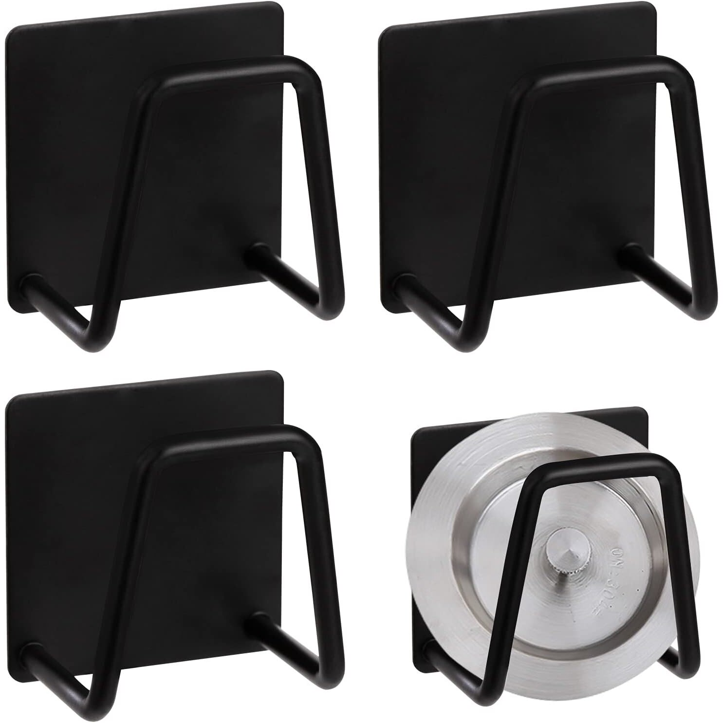 Set 4 Suport pentru burete autoadeziv, Aisdelu®, universal, Negru - eMAG.ro