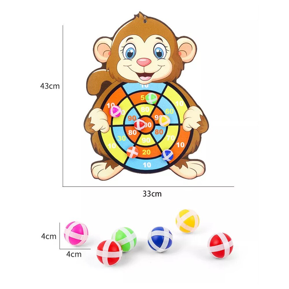 KERNOWSUN darts játék gyerekeknek tépőzáras labdákkal, majommodell ...