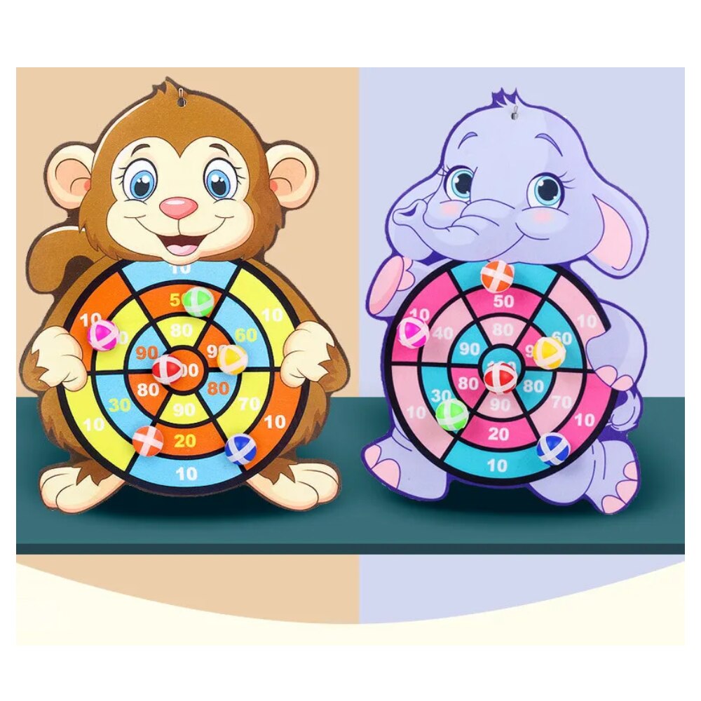 KERNOWSUN darts játék gyerekeknek tépőzáras labdákkal, majommodell ...