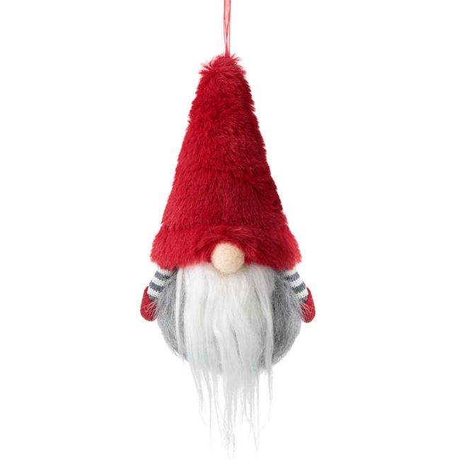 Set 3 ornamente in cutie metalica pentru brad de Craciun, model gnom ...