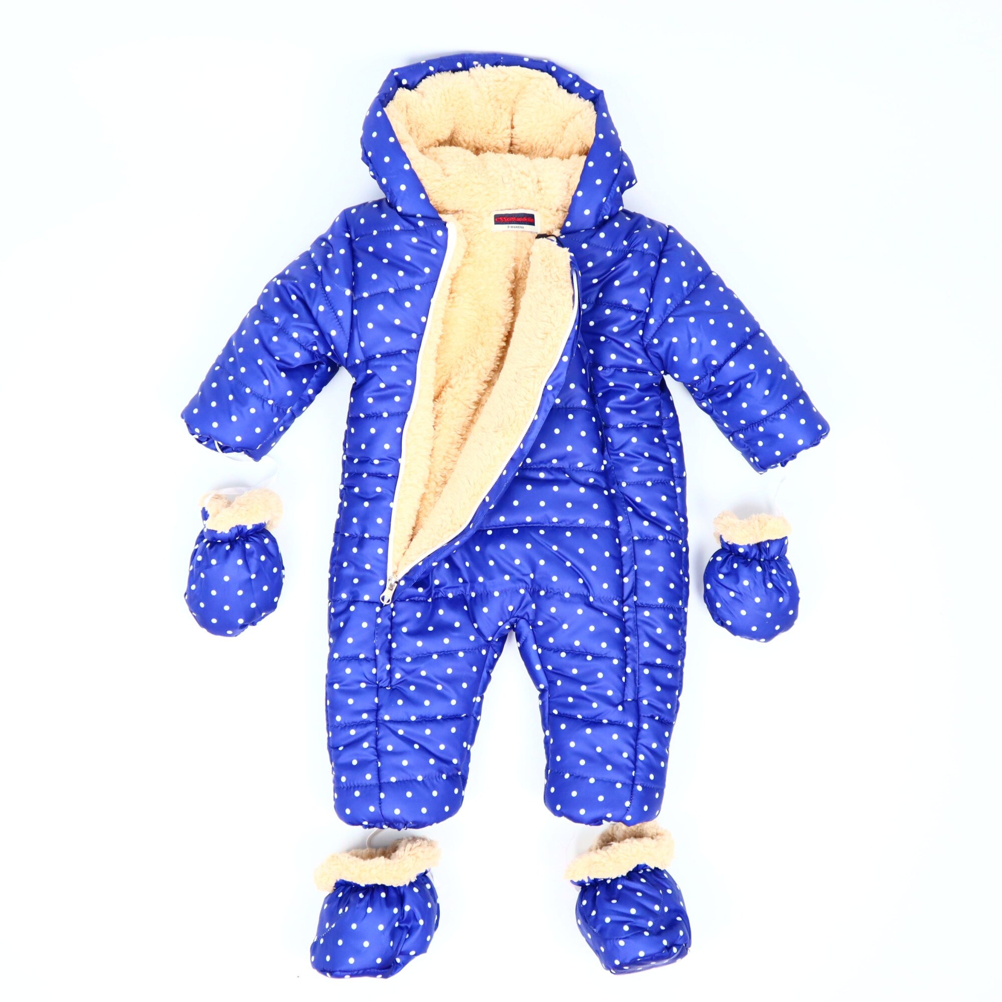 Combinezon myKidsMag Buline, Poliester, Albastru, 9-12 luni - eMAG.ro
