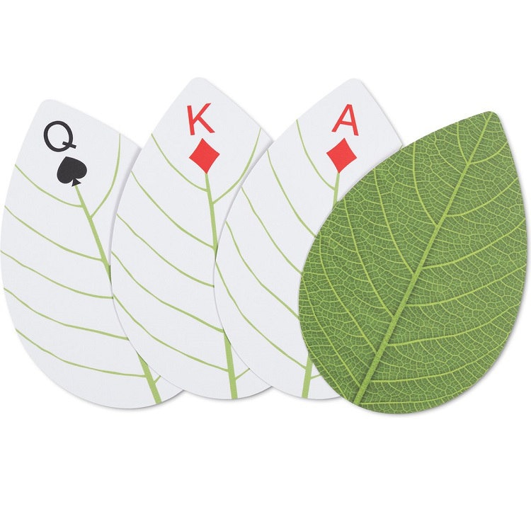 Set carti de joc, Brak, Forma de frunza, Metal/Hartie laminata, 6 x 10 ...