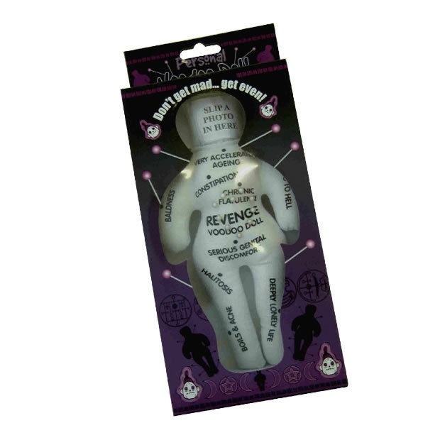 Voodoo baba, 20 cm, fehér, fekete - eMAG.hu
