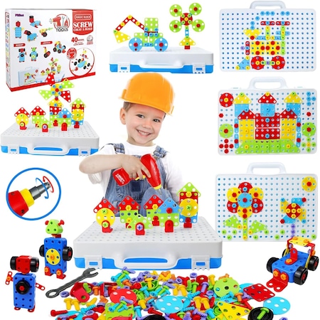 Jucarie educativa si interactiva STEM, Set de constructie cu ...