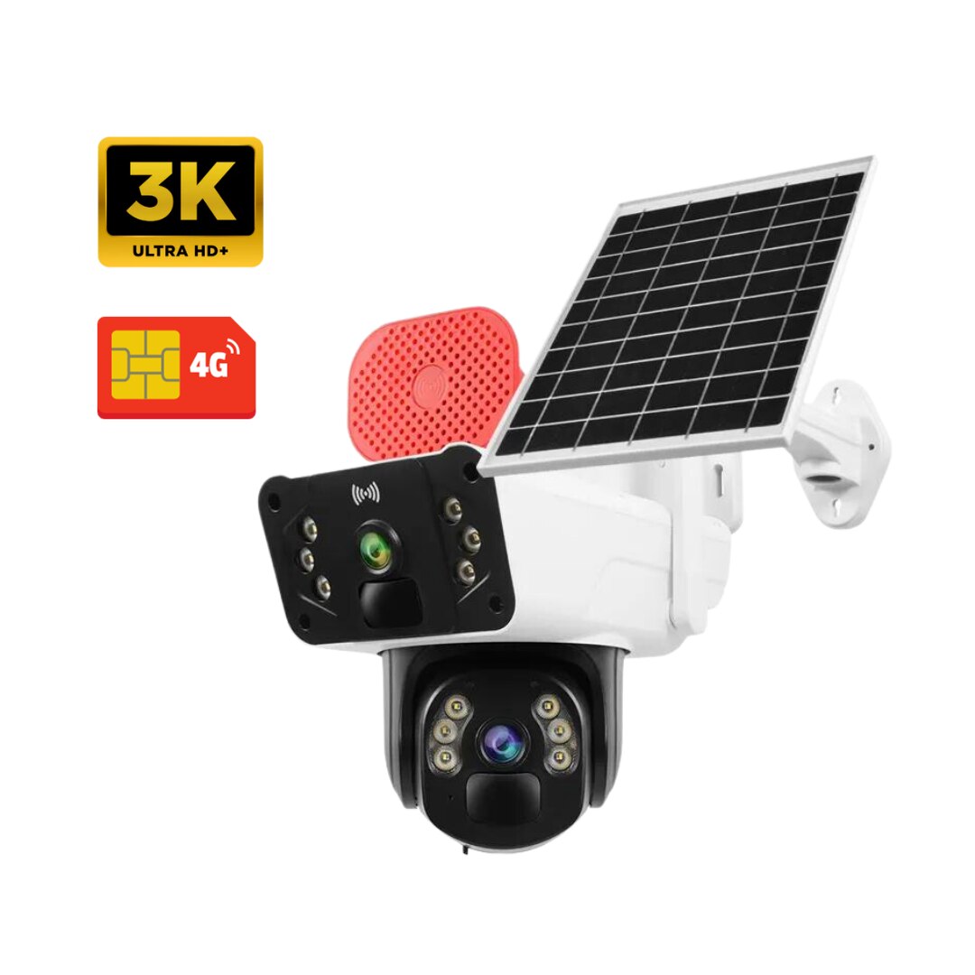Camera Supraveghere 4G 3K Ultra HD, Dual Camera 6MP, Dual PIR ...