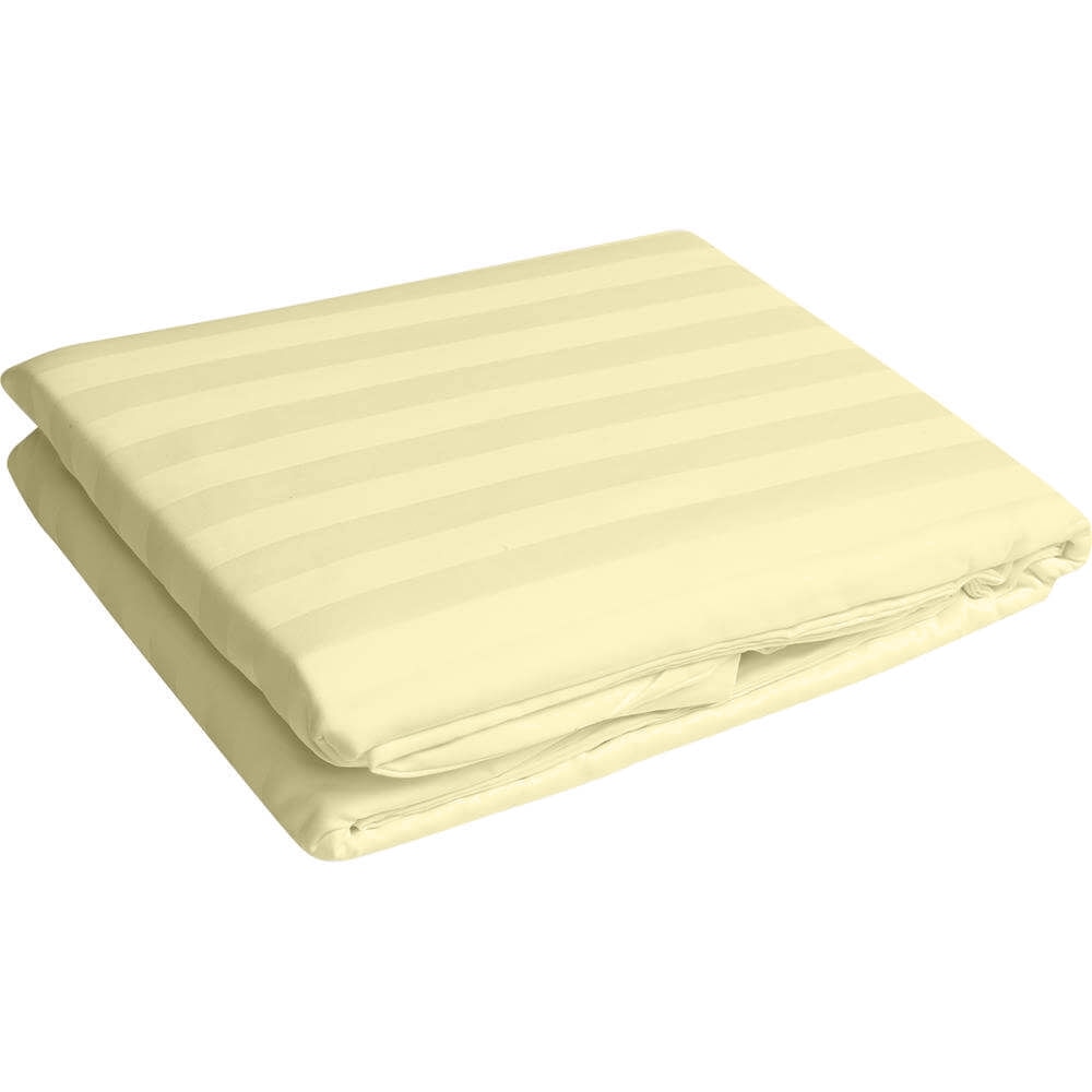 Cearsaf de pat cu elastic din damasc, densitate 130 g/mp, Vanilie, 90 ...