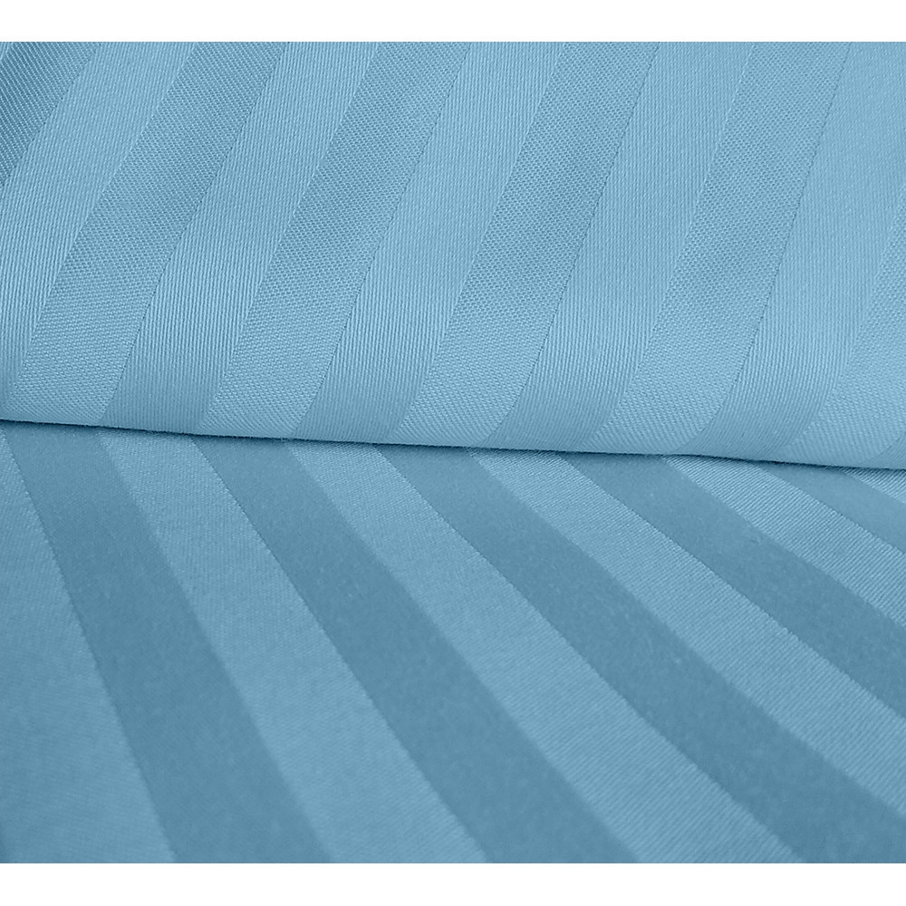 Cearsaf de pat cu elastic din damasc, densitate 130 g/mp, Albastru ...