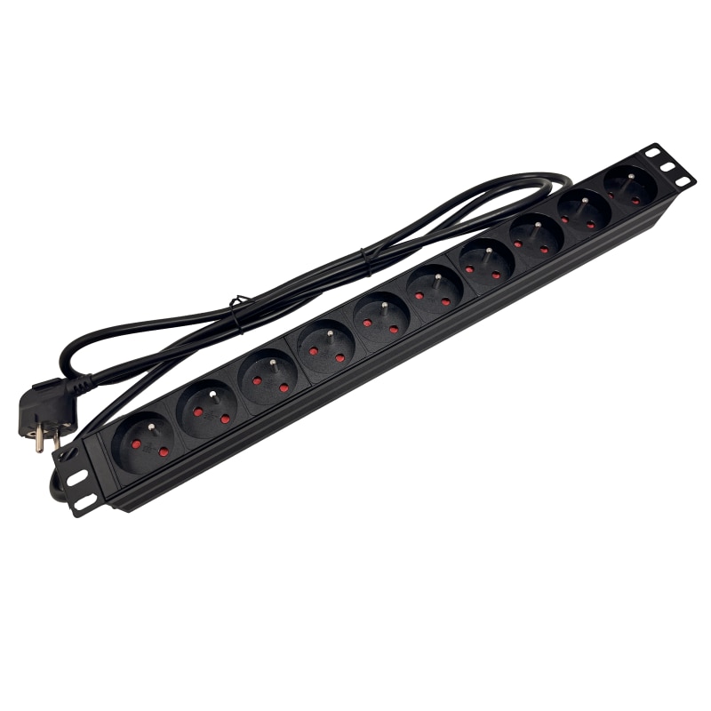 Prelungitor, Alantec, Plastic/Aluminiu, 230V, 10 prize, 1.8m, Negru ...