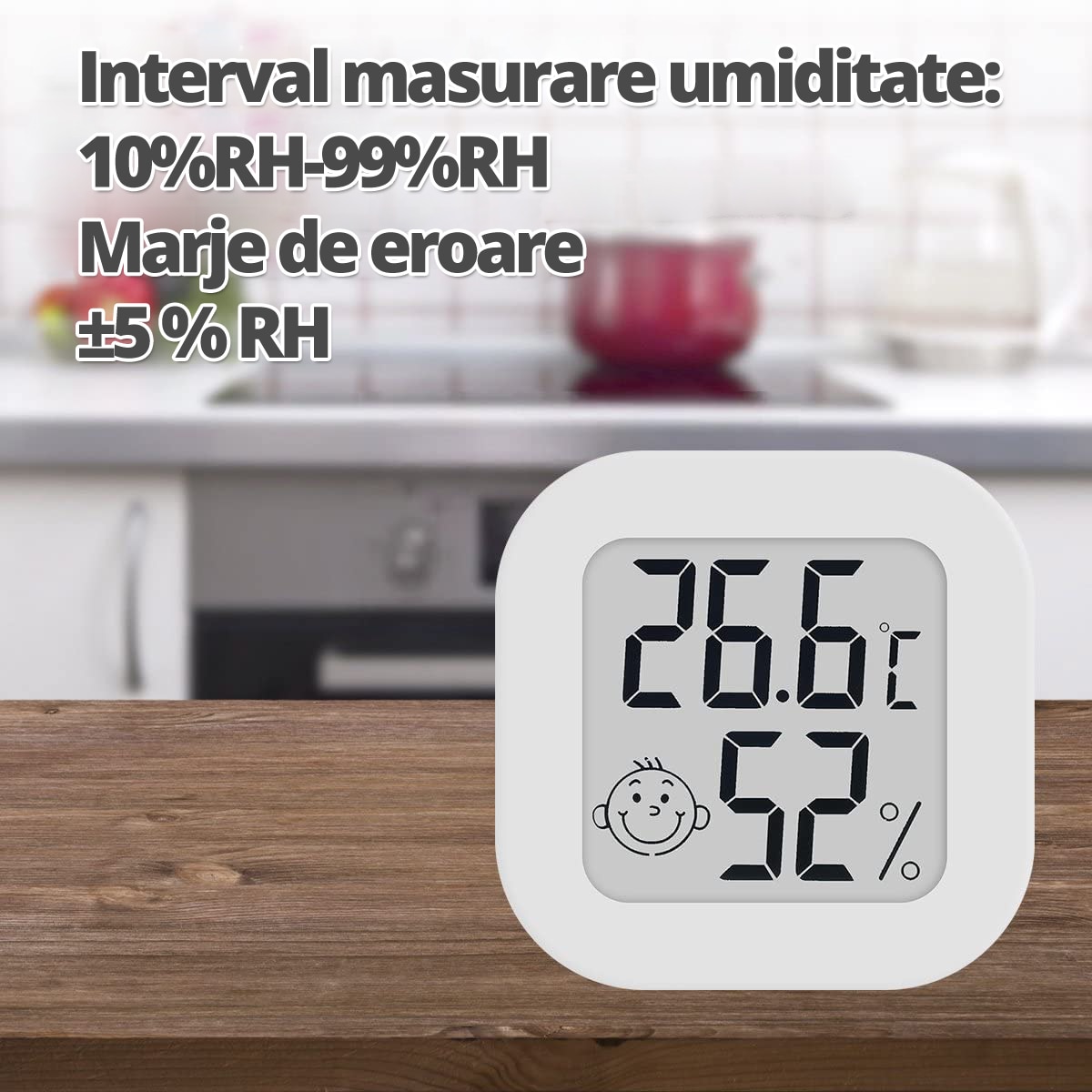 Termometru si Higrometru de Camera LittleDomi, Indicator Comfort ...