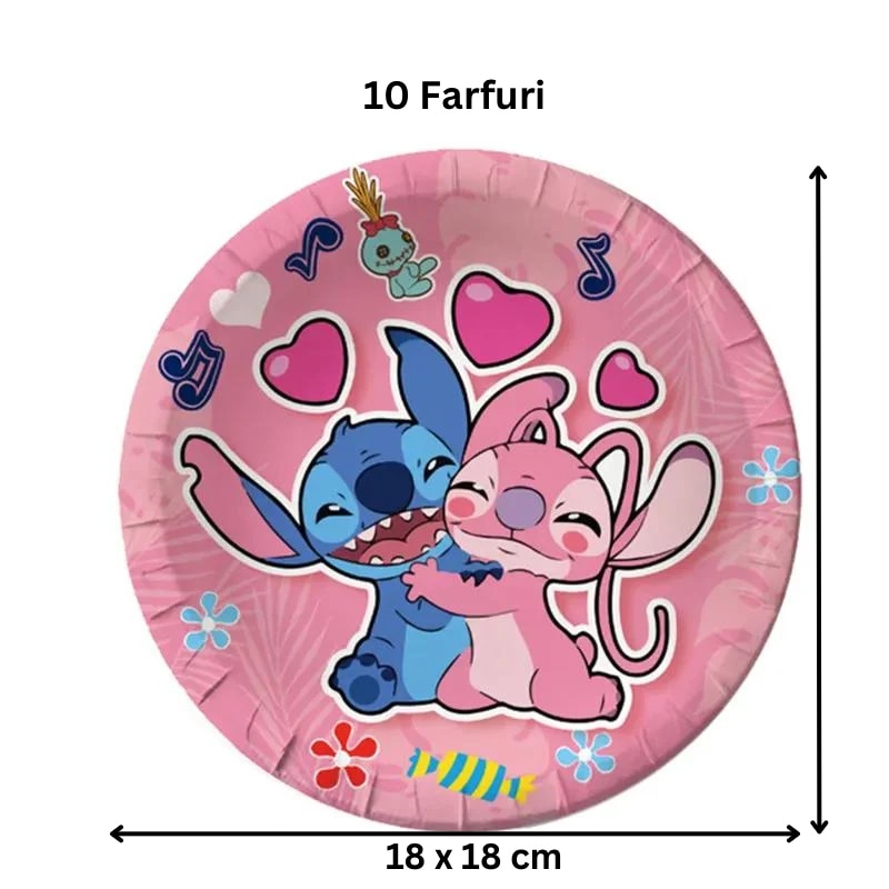 Set vesela pentru 10 copii, Lilo si Stitch, Petrecere Aniversara ...