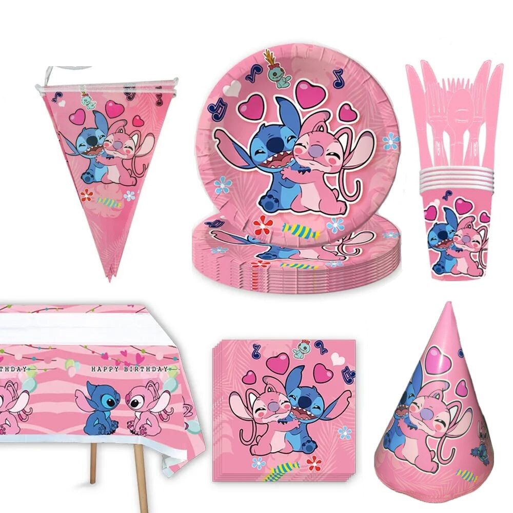 Set vesela pentru 10 copii, Lilo si Stitch, Petrecere Aniversara ...