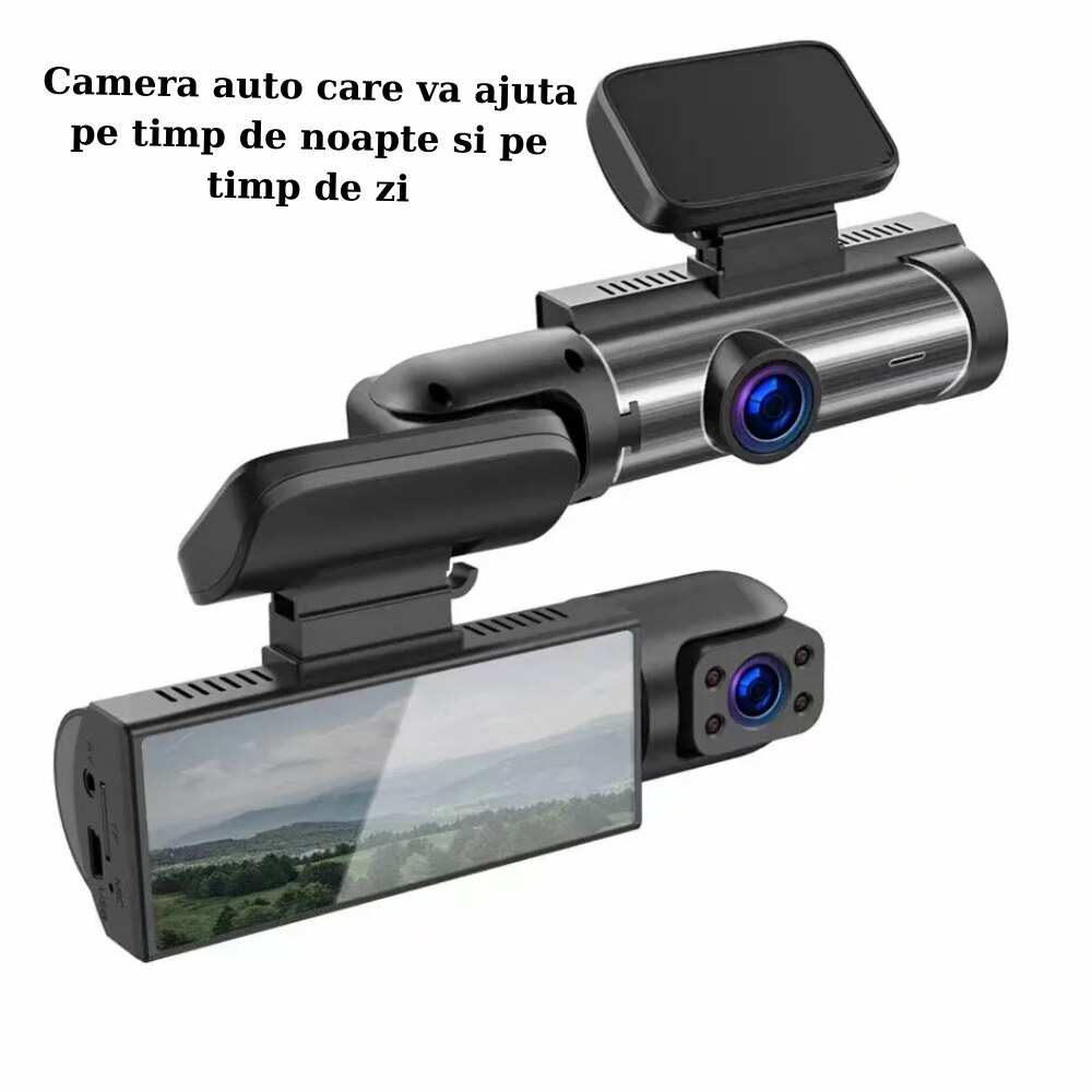 Camera auto de bord cu DVR, Ecran LCD de 4 inch cu touchscreen, Camera ...
