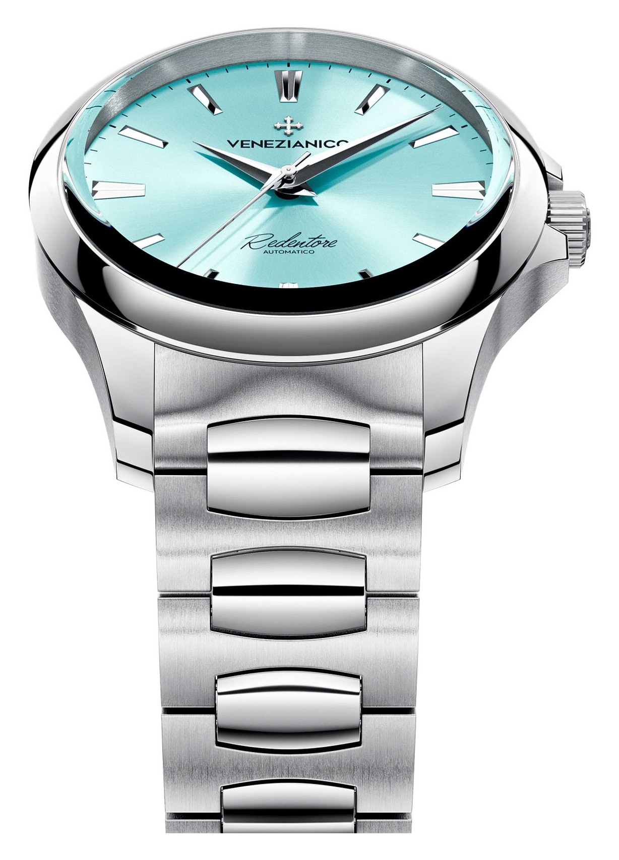Ceas dama, Venezianico, Automatic, Otel inoxidabil, Argintiu/Albastru ...