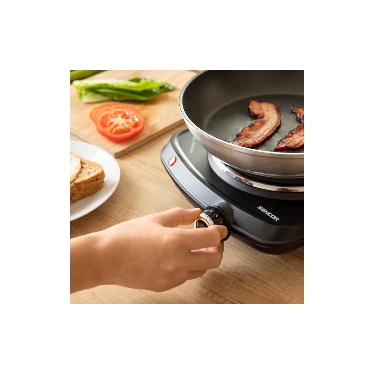 Plita electrica 1500 W, 1 arzator, portabila, diametru 18 cm, Negru - eMAG.ro