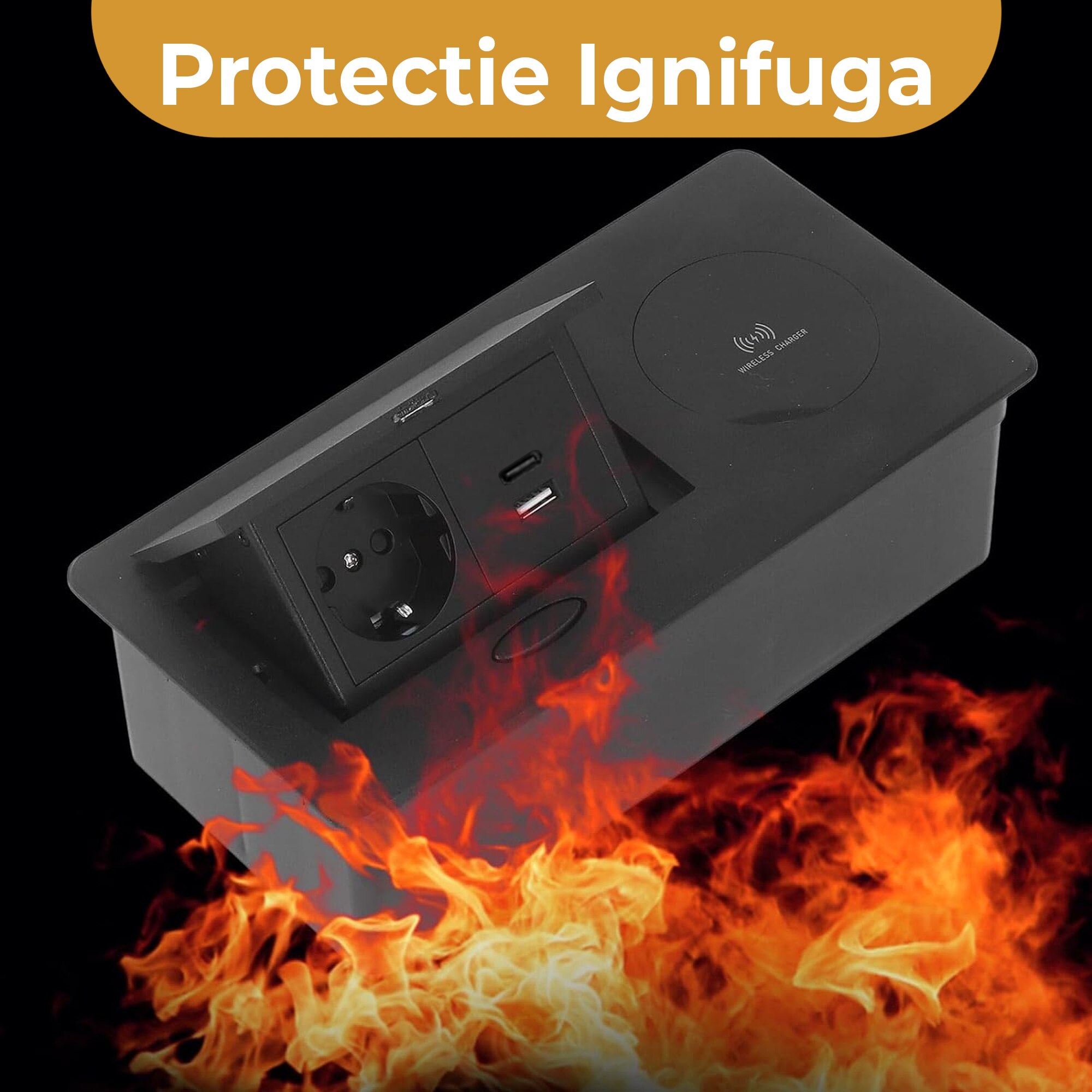 Priza incorporabila Timebox in mobilier, blat bucatarie, masa sau birou ...