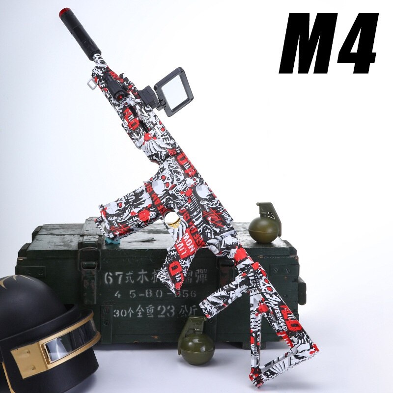 Pusca automata cu mini gel si accesorii pentru copii, G970-1 electrica ...