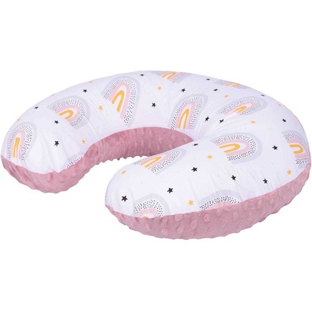 Perna de alaptat Minky 140 cm, Infantilo, Curcubeu/Roz - eMAG.ro