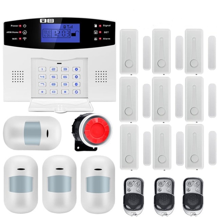 Sistem de alarma WiFi GSM, protectie locuinta, control prin aplicatie ...