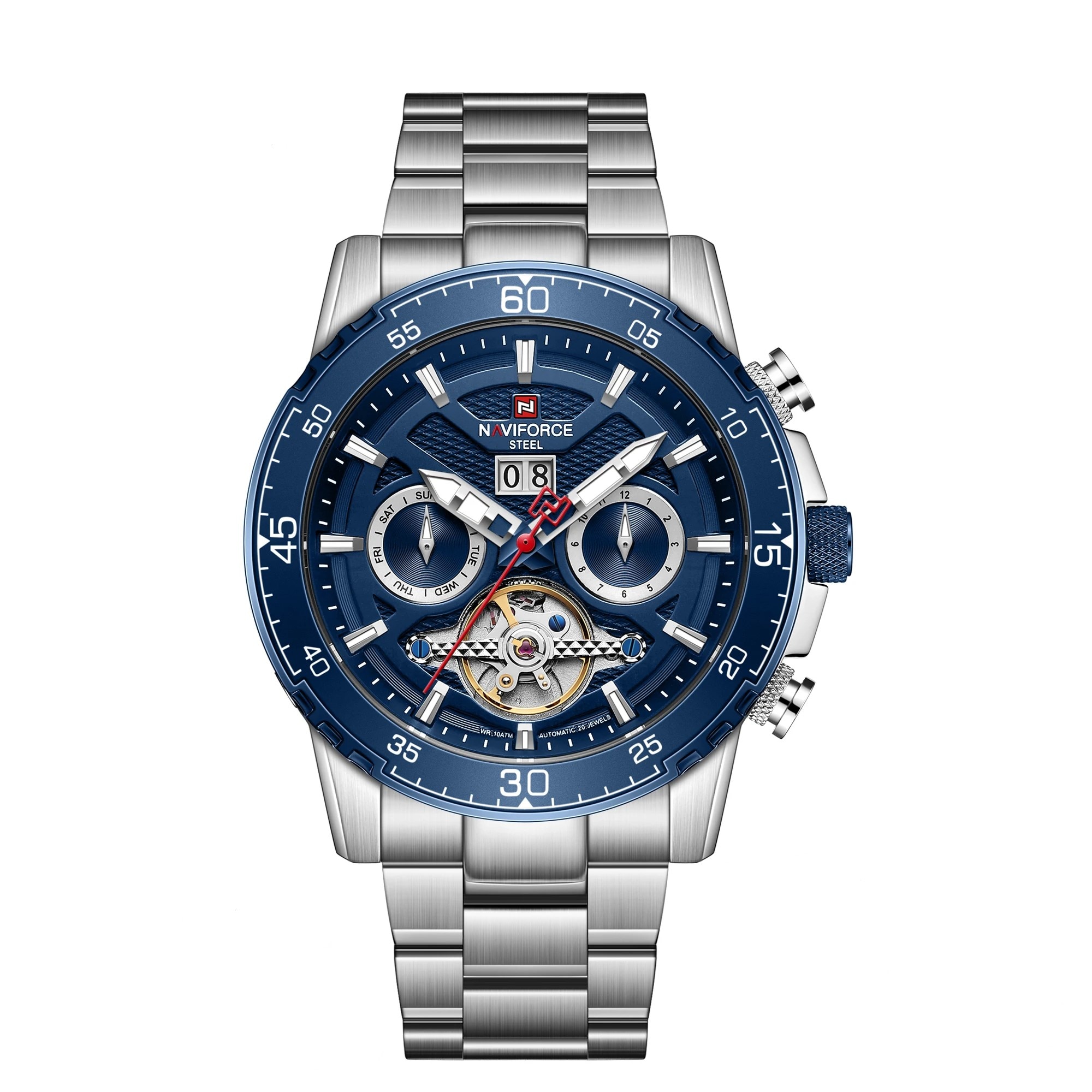 Ceas barbati de mana Naviforce Mecanic Automatic Elegant Otel ...