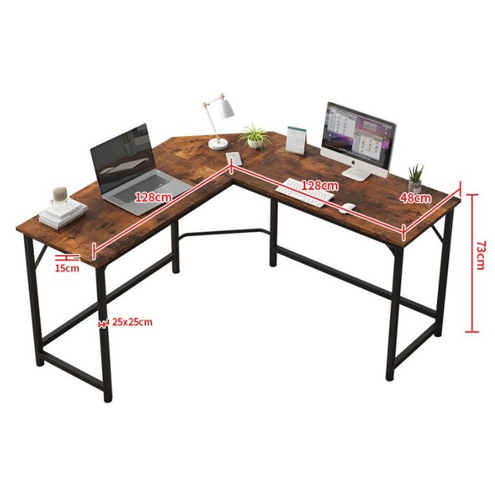 Birou de birou in forma de L, coltar cu suport principal mobil, VIENOD ...